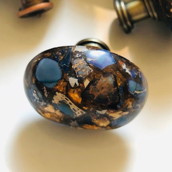 Blue Stone Knobs - Etsy