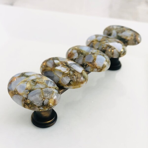 Blue Stone Knobs - Etsy