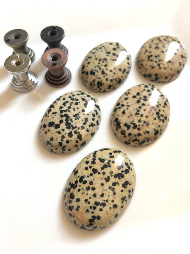 Jasper Stone Drawer Knobs, Dalmatian Jasper Cabinet Knobs, Cabinet Knobs and Pulls, Stone ...
