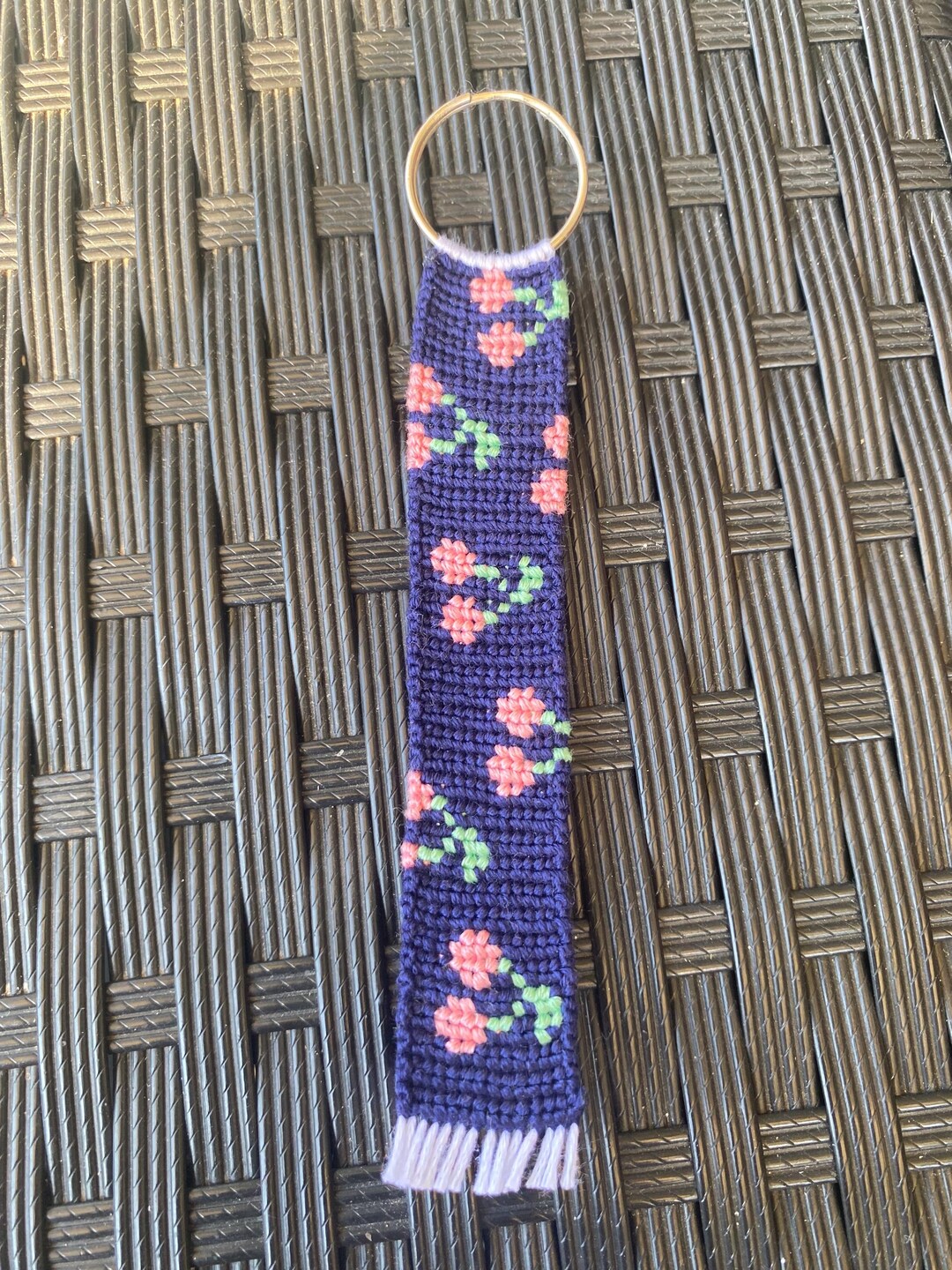 Dark Blue Cherry Keychain - Etsy