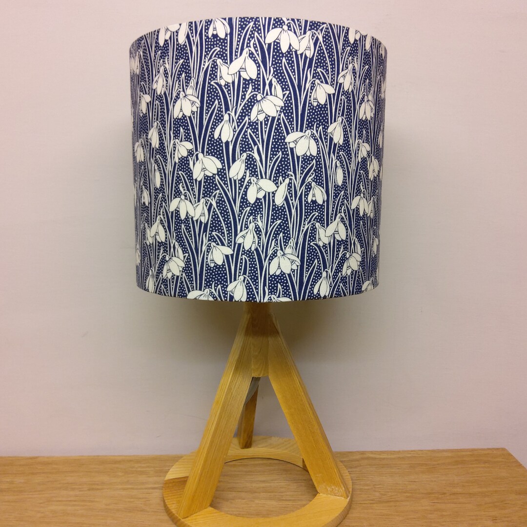 SNOWDROP LAMPSHADE, Handmade in the UK, Contemporary, Retro, Blue and ...