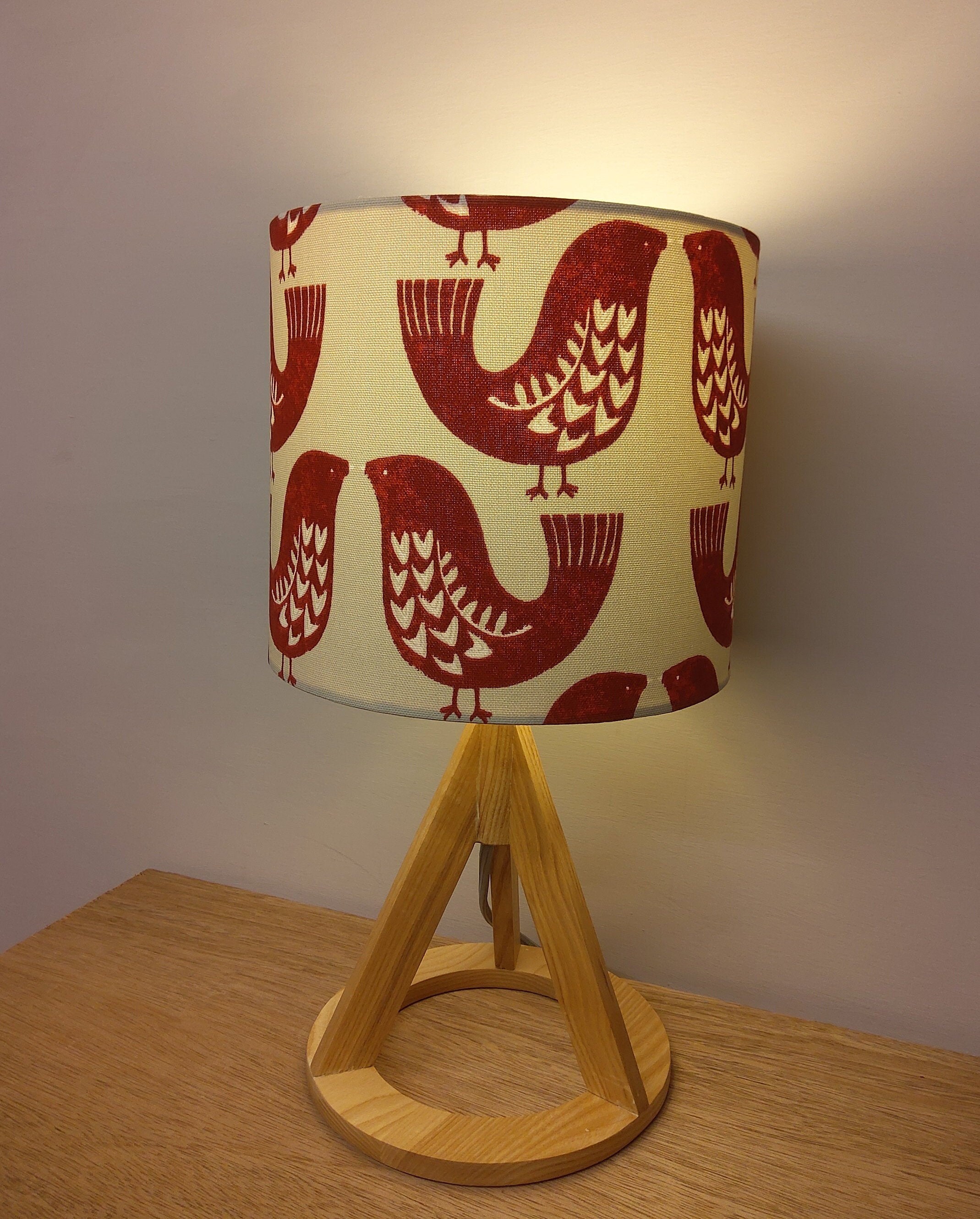 Red Fabric LAMPSHADE Handmade in the UK Contemporary | Etsy