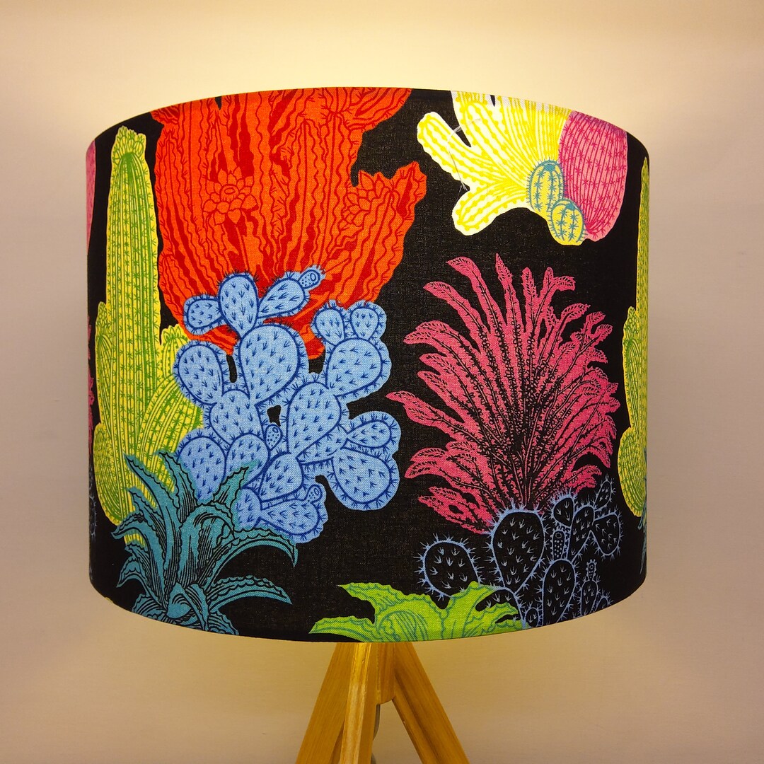 CACTUS LAMPSHADE, Handmade in the UK, Contemporary, Retro, Colourful ...