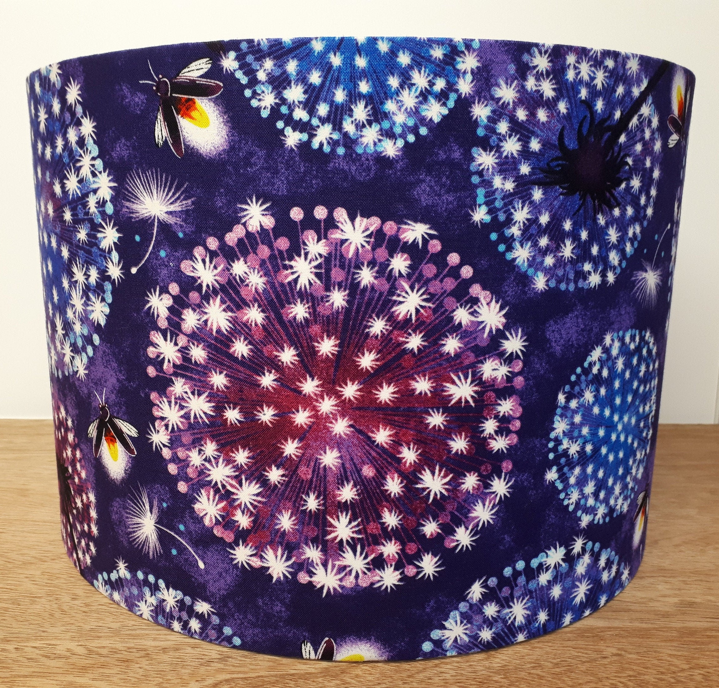 DANDELION CLOCK SHADE, Handmade in Dorset, Glow in the Dark, 30cm, 20cm ...