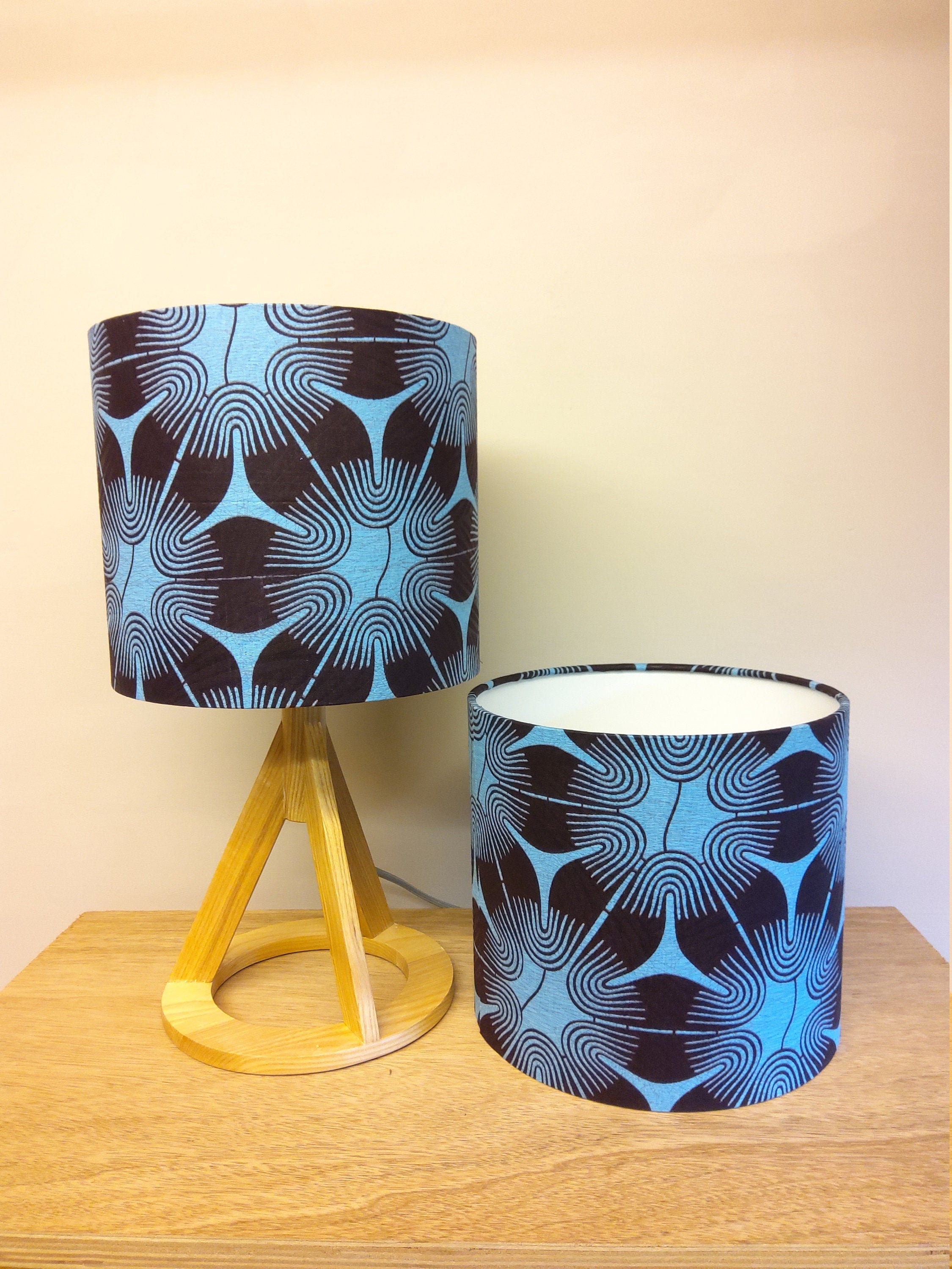 Abstract Blue LAMPSHADE Handmade in the UK Retro Blue | Etsy