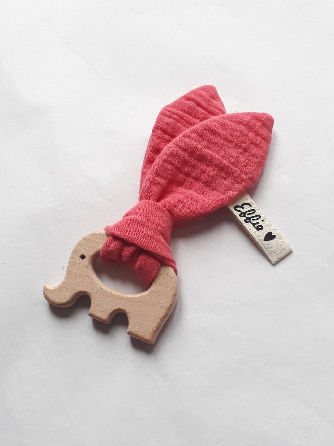 Newborn Gift, Personalised Elephant Teether, Natural Wood Teether ...