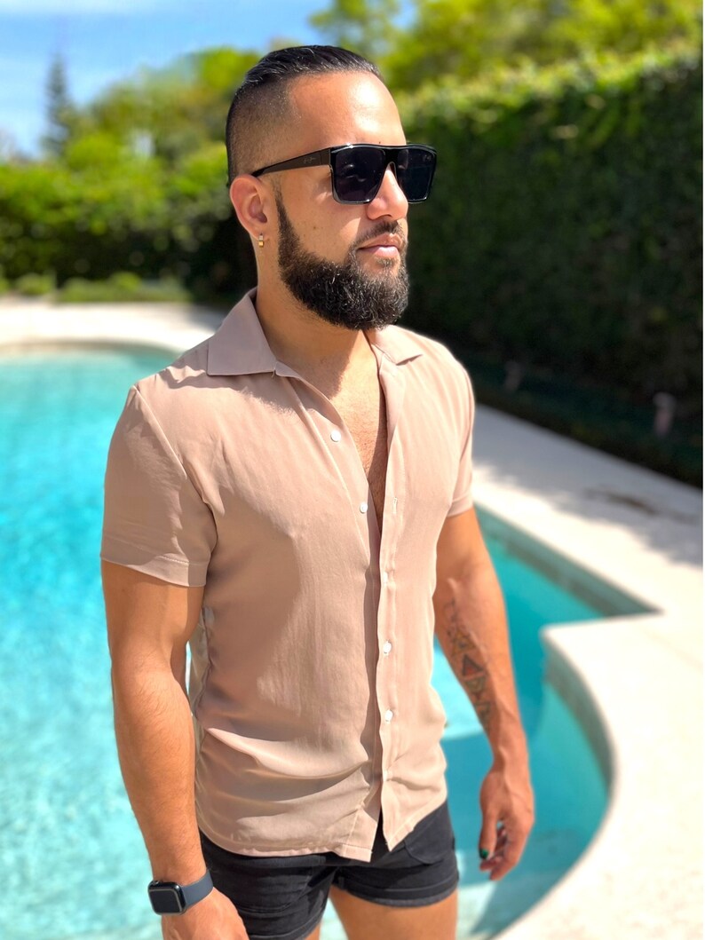 Mens Sheer Chiffon Mesh Button Up - Etsy