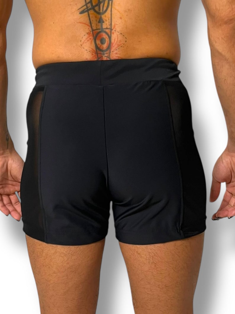 Sheer Mesh Side Panel Stretch Short Mens - Etsy