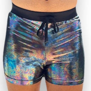 Iridescent Holographic Light Reactive Racer Back Stretch Mens Tank ...