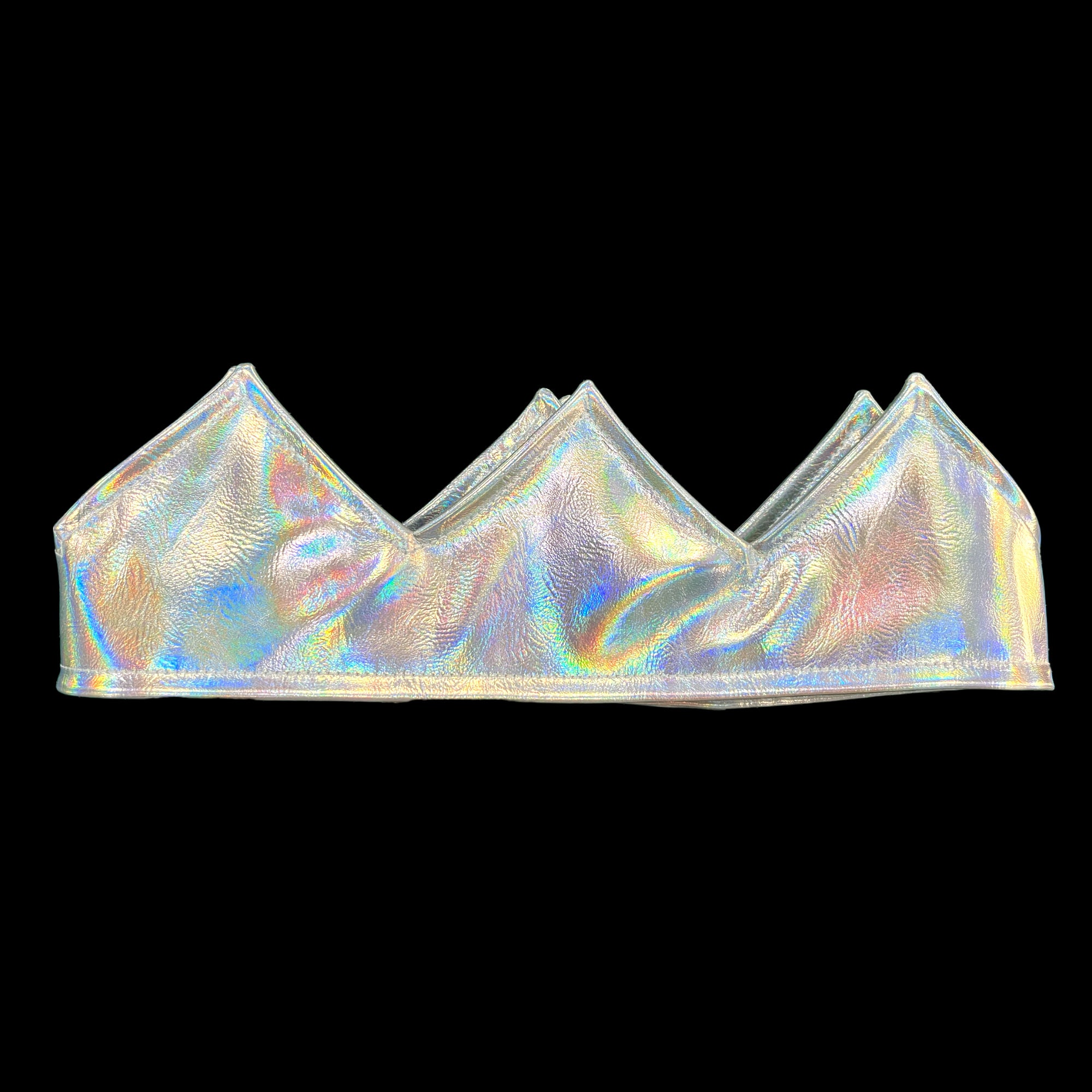 Holographic Adjustable Crown Iridescent Faux Leather Festival - Etsy