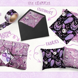 Spooky and Cute Halloween Digital Paper / Seamless Pattern, Pastel Goth ...