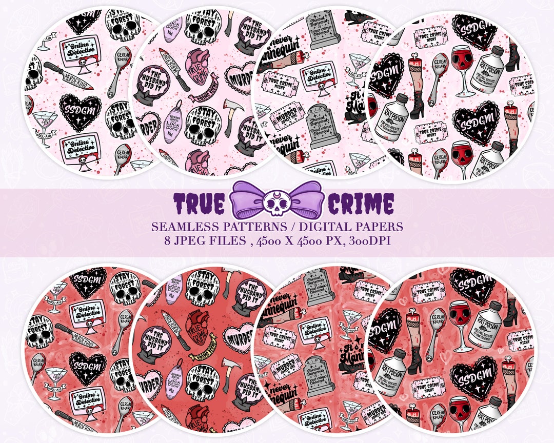 True Crime Vol.2 Digital Paper / Seamless Pattern Goth - Etsy