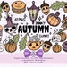 Spooky Autumn Vibes Clipart, Hand Drawn Pumpkin / Horror / Ghost ...