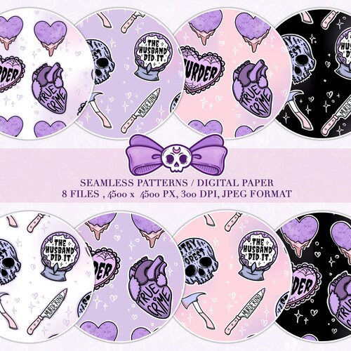 Pastel Goth Creepy Christmas Digital Paper / Seamless Pattern - Etsy