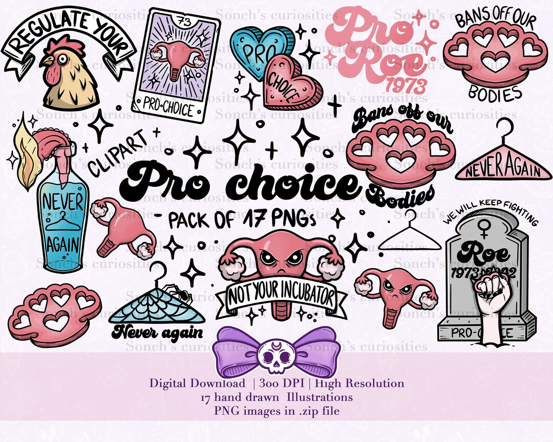 Pro Choice Clipart Set , Roe Vs Wade Printable Digital Download, PNG ...