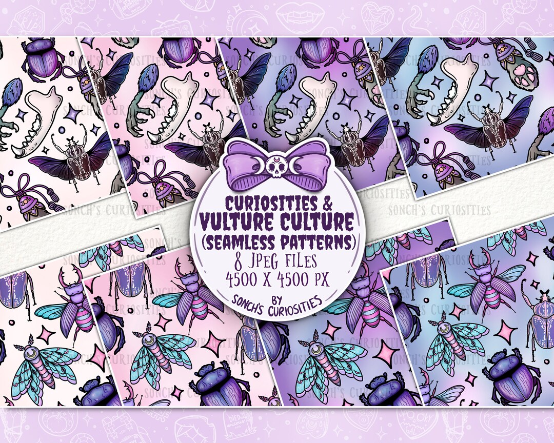 Oddities / Curiosities / Vulture Culture Seamless Patterns & Digital ...