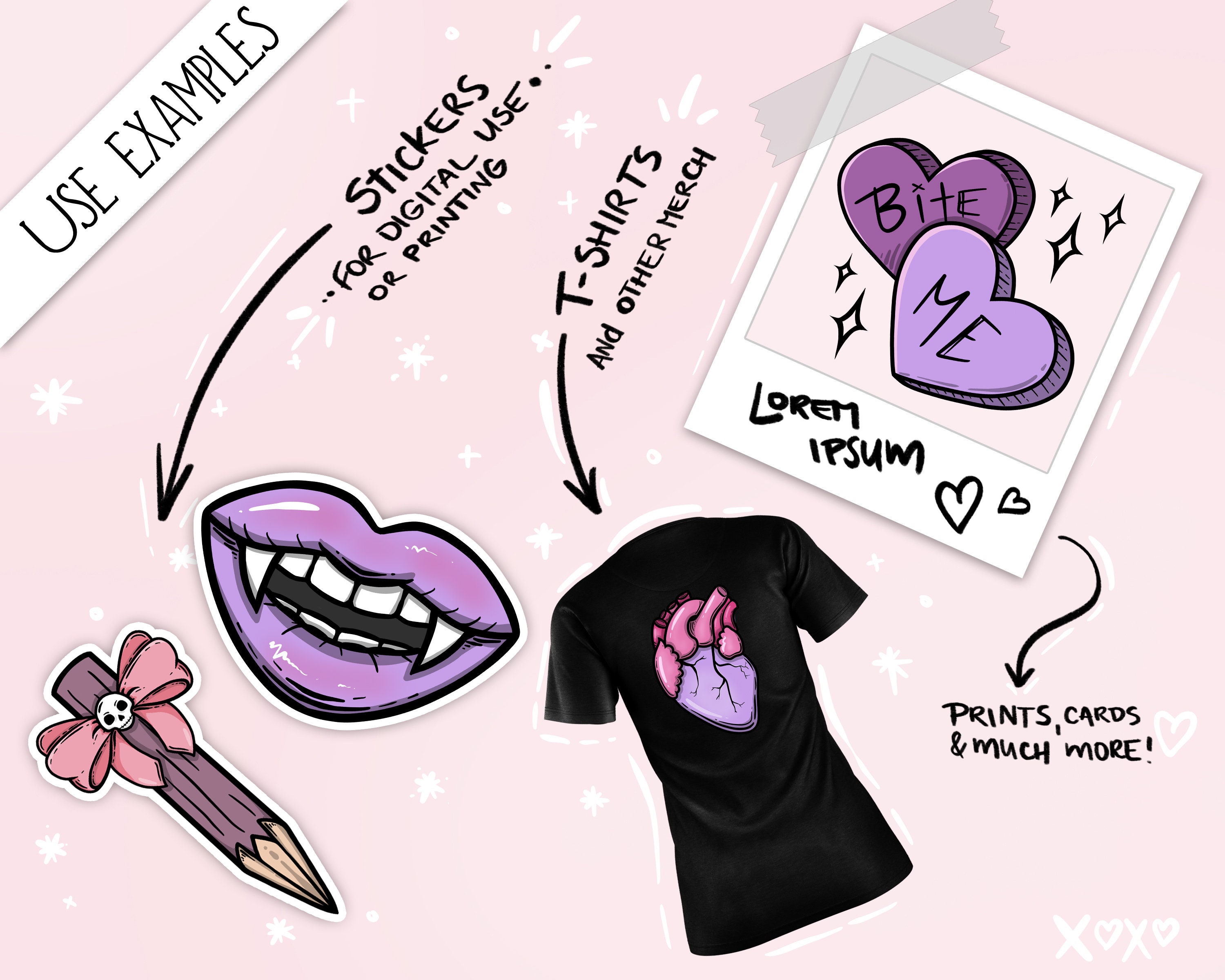 Pastel Goth Vampire Clipart Set Printable Digital Download | Etsy UK