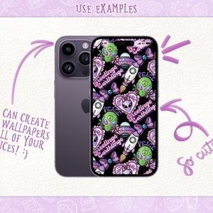 Pastel Aliens / Space Digital Paper / Seamless Pattern, Pastel Goth ...