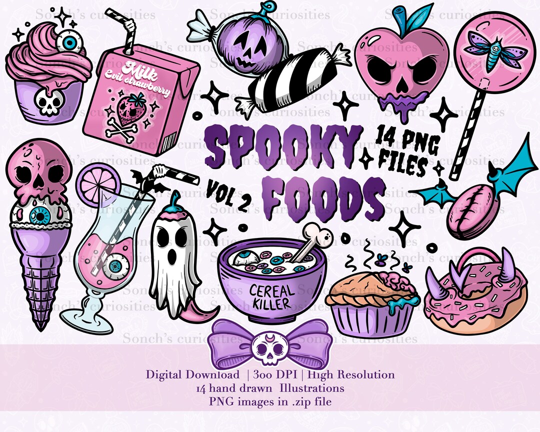 Spooky Food Volume 2 , Printable Digital Download, PNG for Digital ...