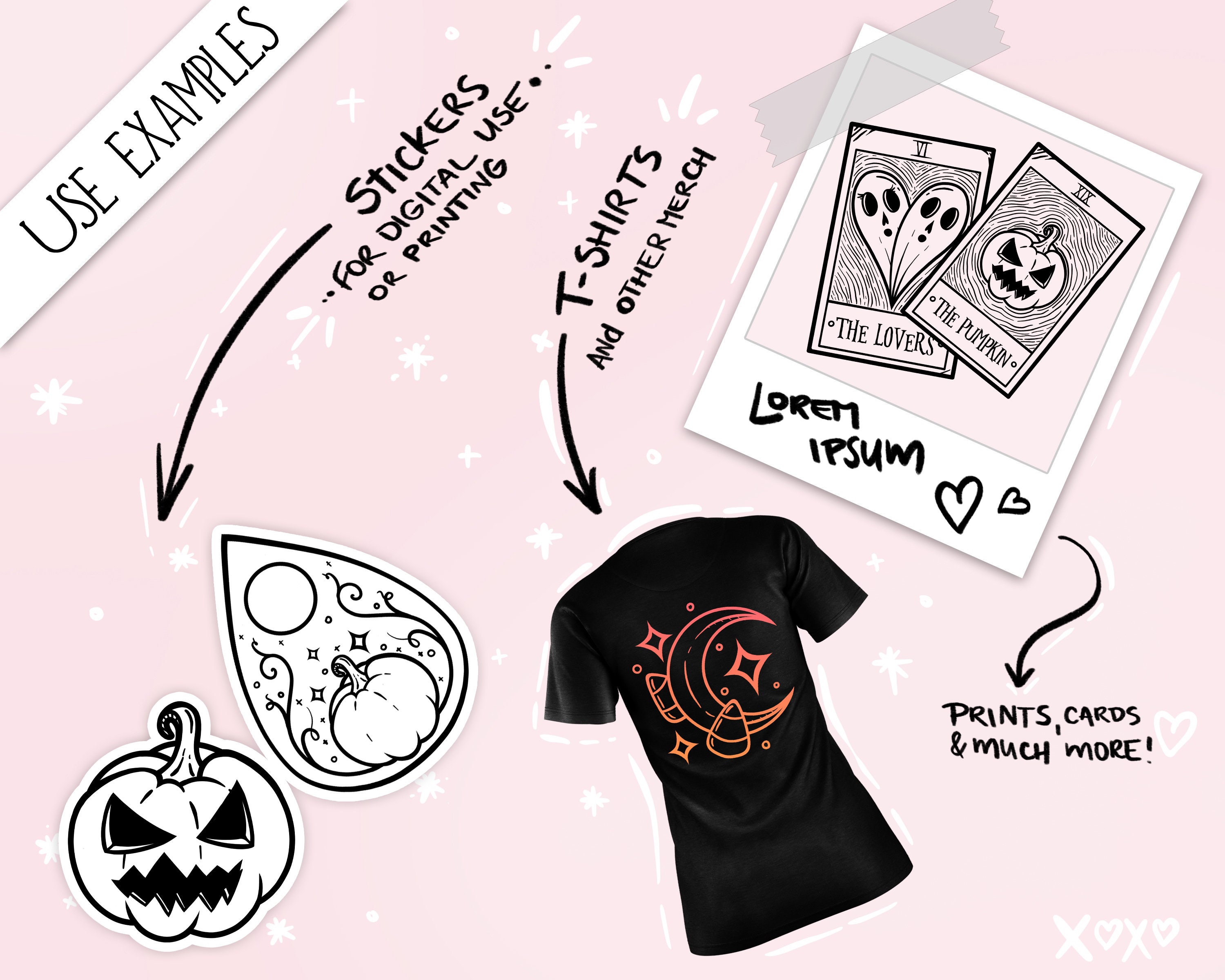 Halloween Lineart Clipart Hand Drawn Pumpkin / Horror / Ghost - Etsy Canada