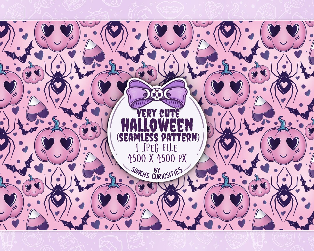 Cute {ink Halloween Digital Paper / Seamless Pattern, Pastel Goth ...