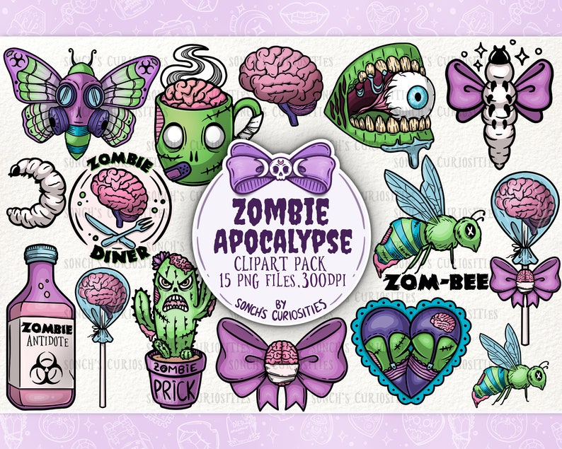 Zombie Apocalypse Clipart Pack Printable Digital Download - Etsy UK