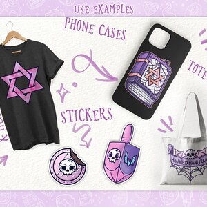 Haunted Hanukkah - Pastel Goth Inspired -spooky Jewish Holiday Clipart ...