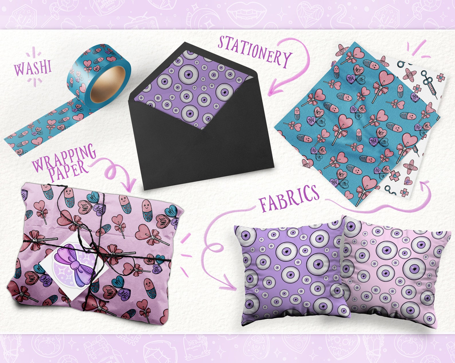 Digital Paper / Seamless Pattern Pastel Goth Valentine - Etsy UK