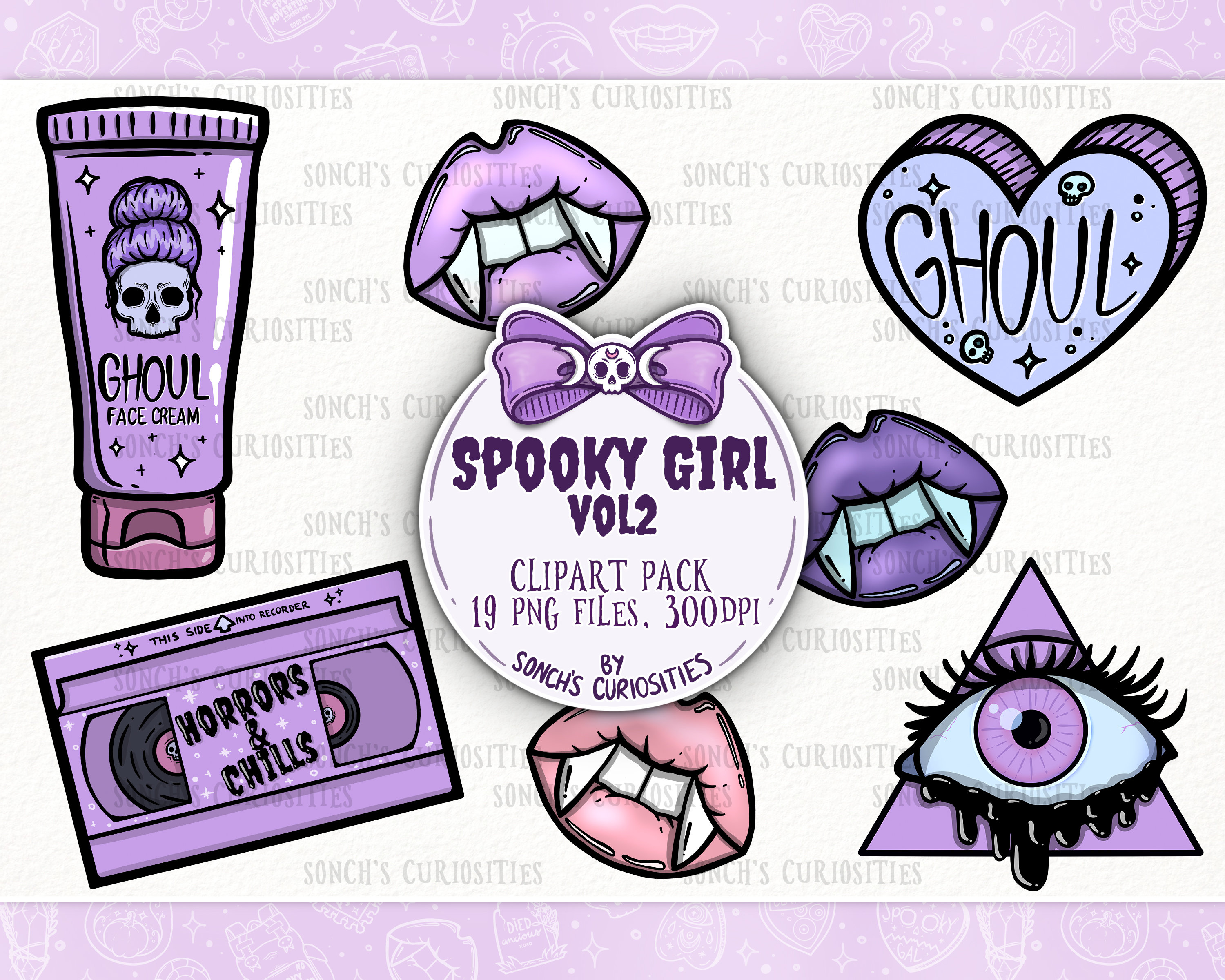 Spooky Girl 2 Clipart Set Printable Digital Download PNG - Etsy