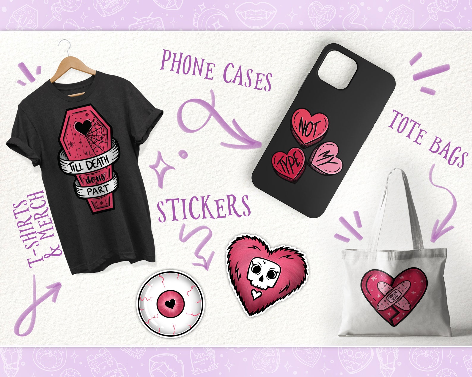 Spooky Valentine Clipart Set pastel Goth Valentine Revamp - Etsy