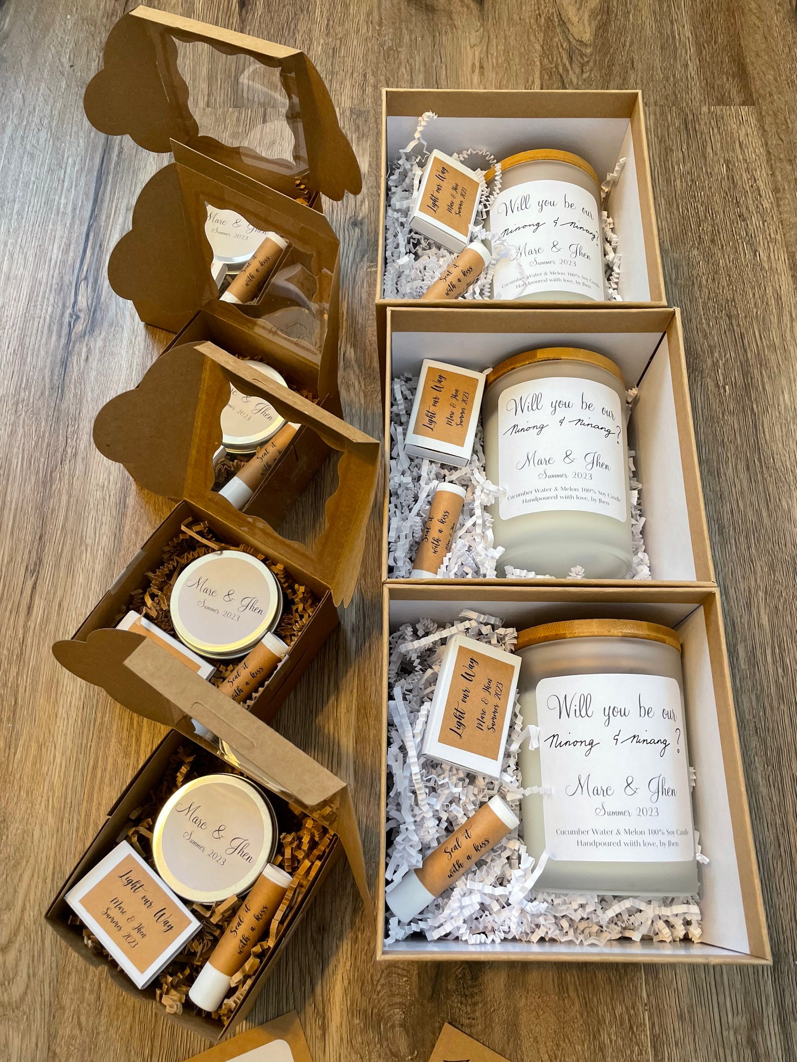 Set of 4, 6, or 10 Ninang/ninong Personalized Proposal Gift. 10oz Soy ...