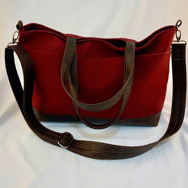 Red Canvas Tote - Etsy