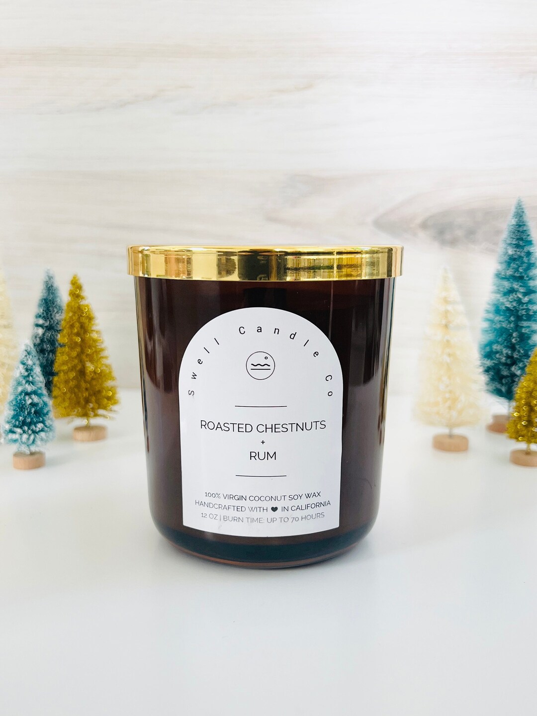 Roasted Chestnuts & Rum Candle: Coconut Soy Wax, Wooden Wick - Etsy
