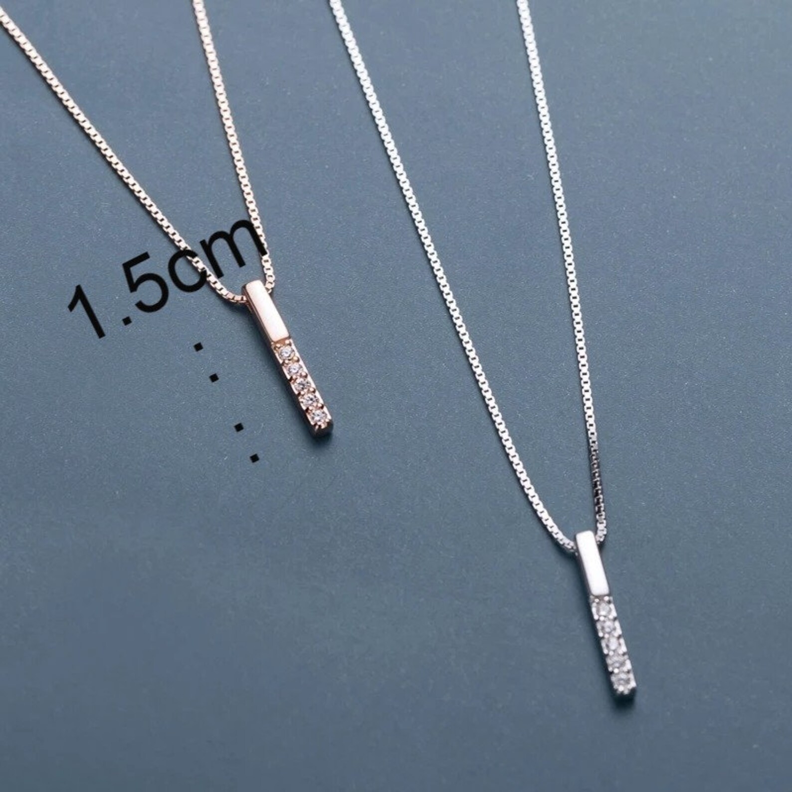 925 Sterling Silver Stick Necklace. Thin Stick Necklace. Rose | Etsy
