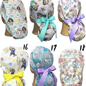 Scrub Caps Disney Princess • Ponytail Surgical Cap • Scrub Caps ...