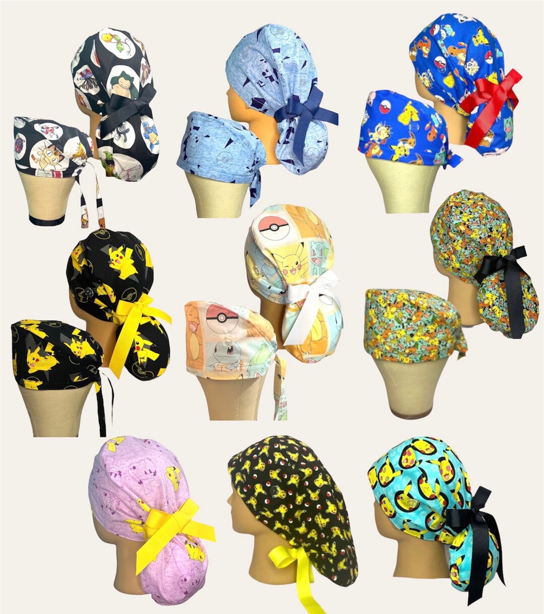 Ponytail Scrub Caps | Pokémon Surgical Scrub Caps | Doctors | OR ...