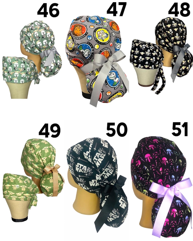 Star Wars Scrub Caps • Surgical Cap • Ponytail Scrub Cap • Baby Yoda ...