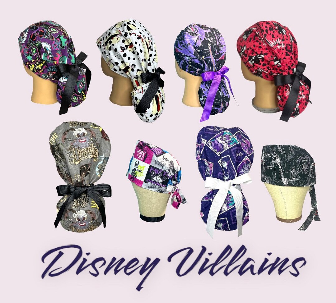 Scrub Caps Villian Queen • Disney Villains • Maleficent • Cruella ...