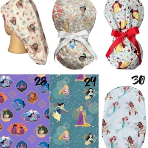 Scrub Caps Disney Princess Ponytail Surgical Cap Pediatrician dental ...
