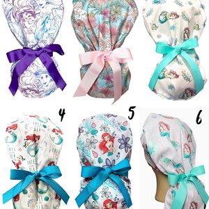 Scrub Caps Disney Princess • Ponytail Surgical Cap • Scrub Caps ...