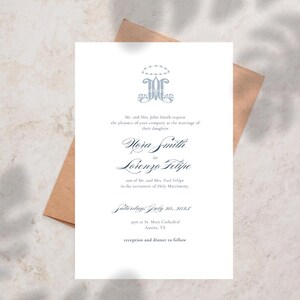 Catholic Wedding Invite, Marian Wedding Invitation, Blue Wedding ...