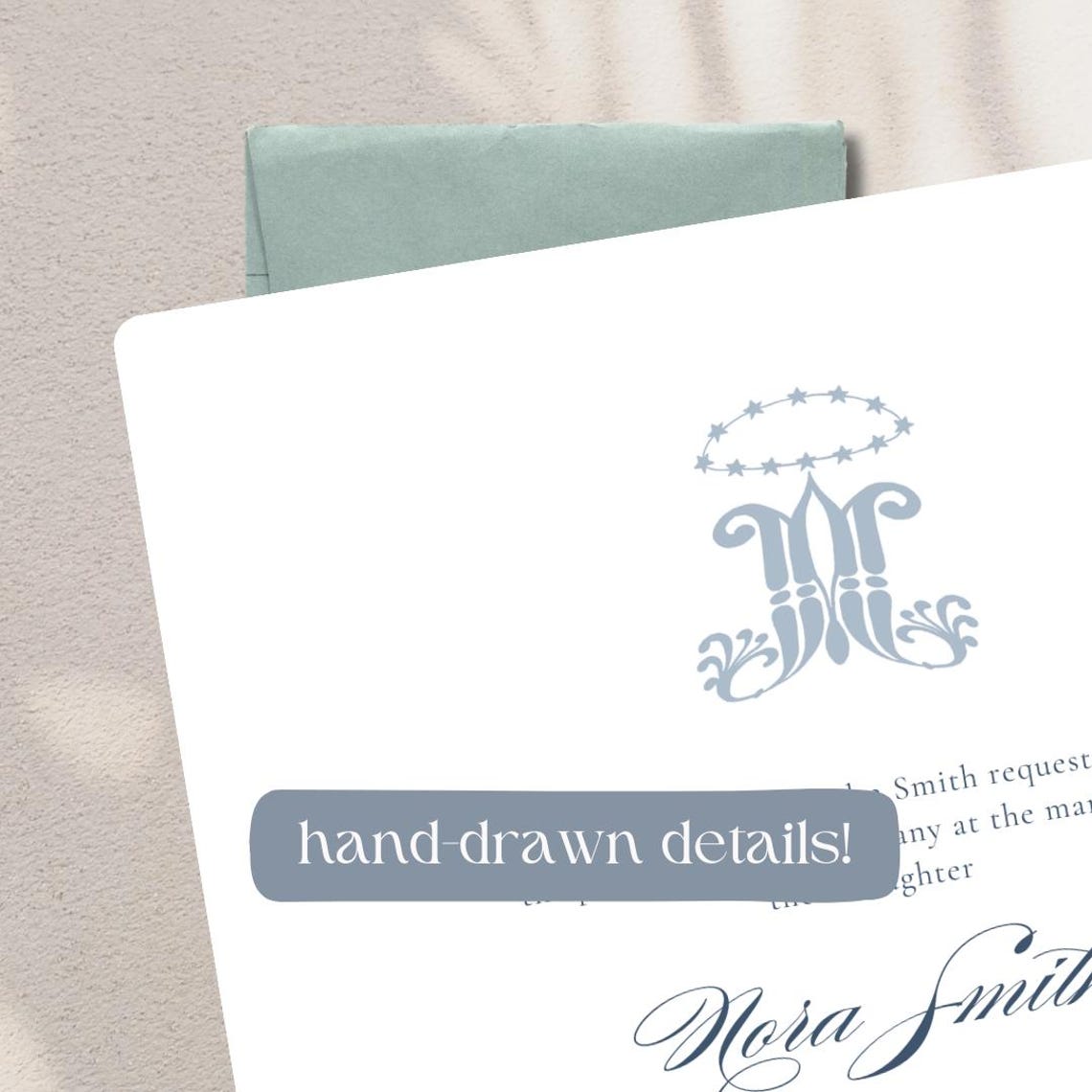 Catholic Wedding Invite, Marian Wedding Invitation, Blue Wedding ...