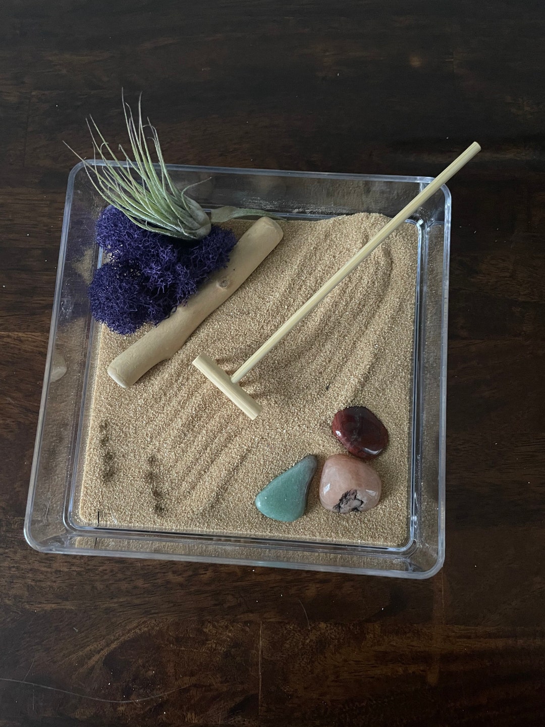 Air Plant Zen Garden, DIY Acrylic Sandbox Kit, Tillandsia Terrarium - Etsy