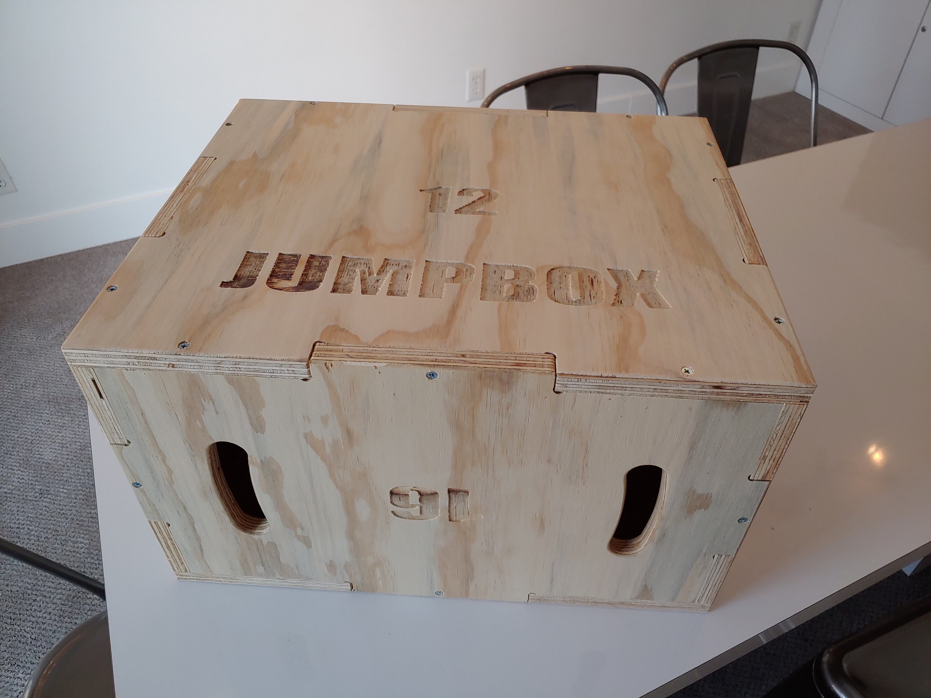 Plyometric box measuring 12” x 16” x 20”, Three Levels of Difficulty ...