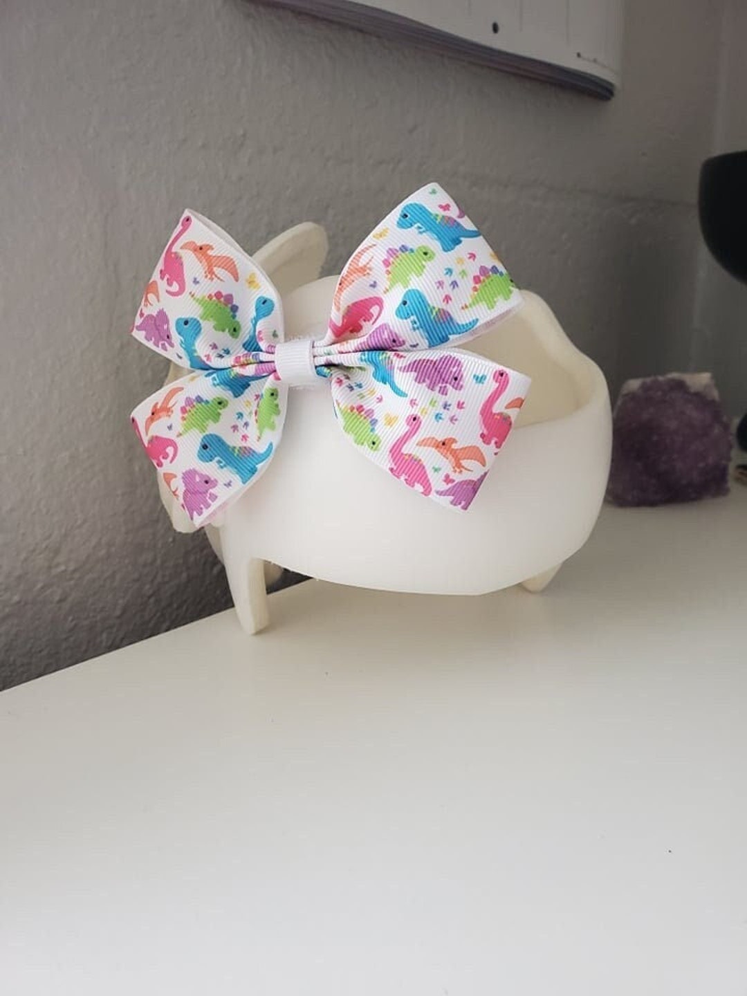 DINO Cranial Helmet Bow DOC Band Bow Starband Bow - Etsy