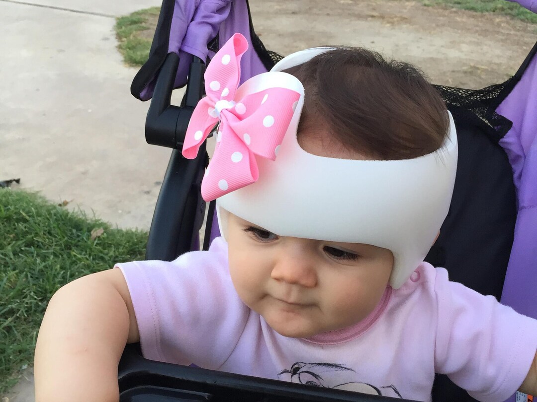 PINK POLKADOT Cranial Helmet Bow DOC Band Bow Starband Bow - Etsy