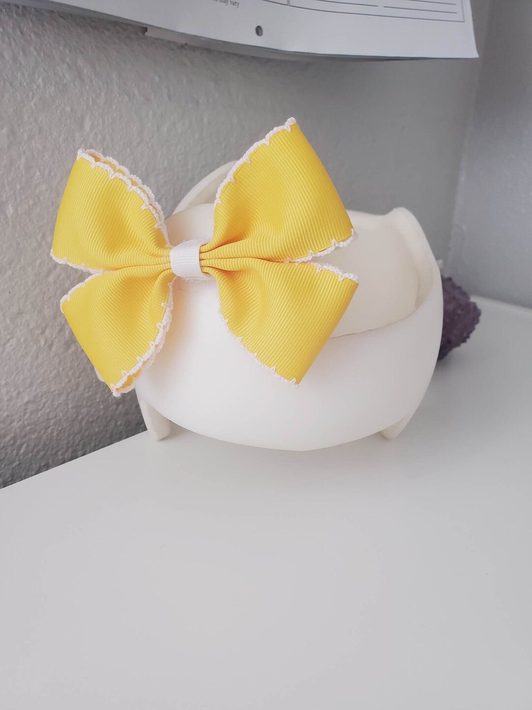 YELLOW / LACE - Cranial Helmet Bow - DOC Band Bow - Starband Bow - Etsy