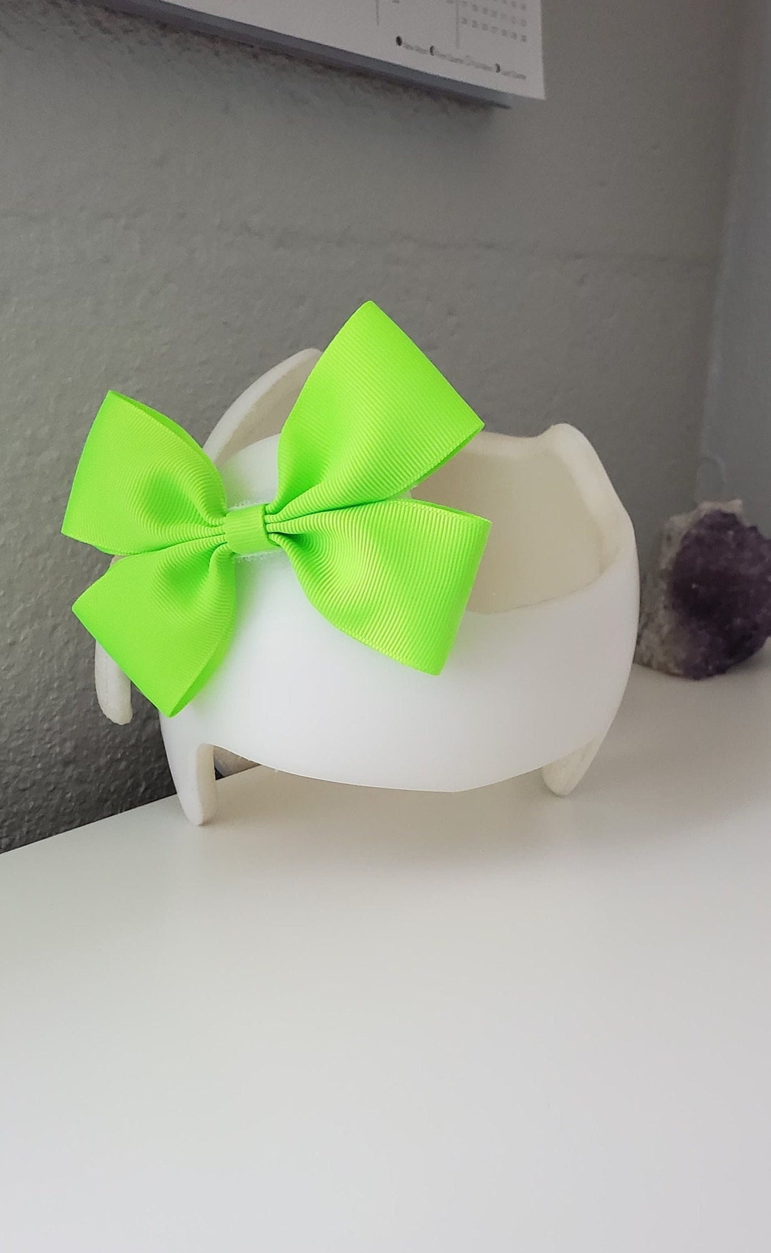 LIME NEON Cranial Helmet Bow Doc Band Bow Starband Bow - Etsy