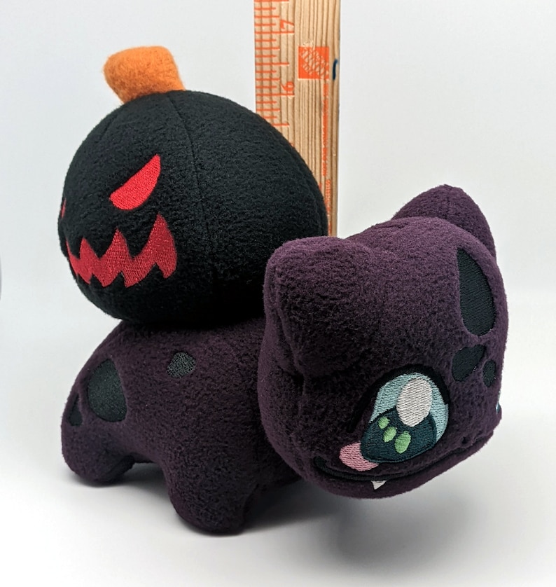 Halloween Pumpkin Monster Plushie Dark Purple Creature Black - Etsy