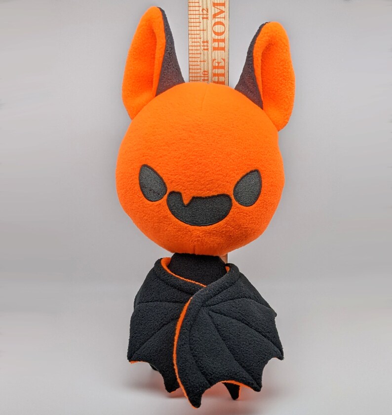 Jack O'lantern Bat Plushie: Halloween Fleece Stuffie - Etsy